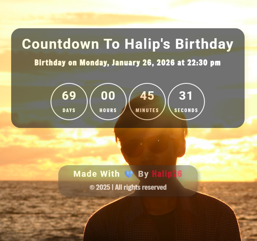 Countdown to Halip's Birthday